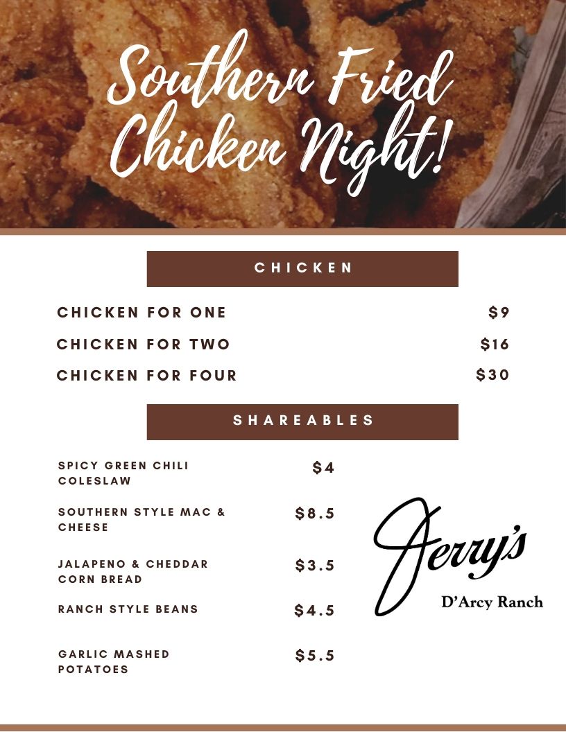 Southern Fried Chicken Night - D'Arcy Ranch Golf Club
